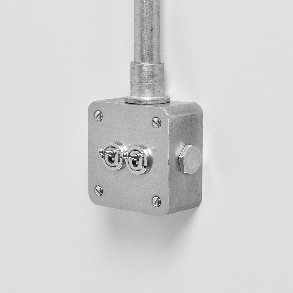 Galvanised 2 Gang Toggle Switch - 2 Way - C. Smith & Co