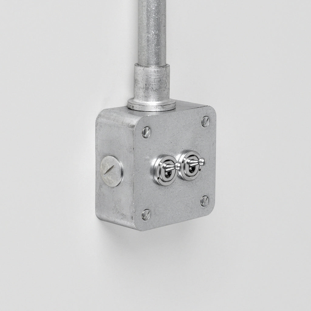 Galvanised 2 Gang Toggle Switch - 2 Way - C. Smith & Co