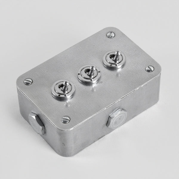 Galvanised 3 Gang Toggle Switch - 2 Way - C. Smith & Co